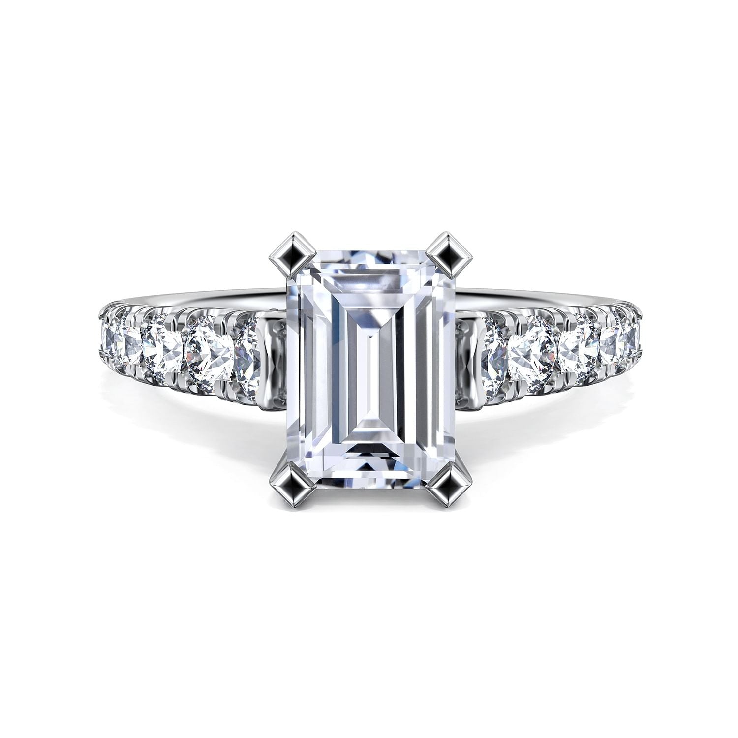Gabriel & Co. 14 Karat Emerald Cut Semi-Mount Engagement Ring – David ...